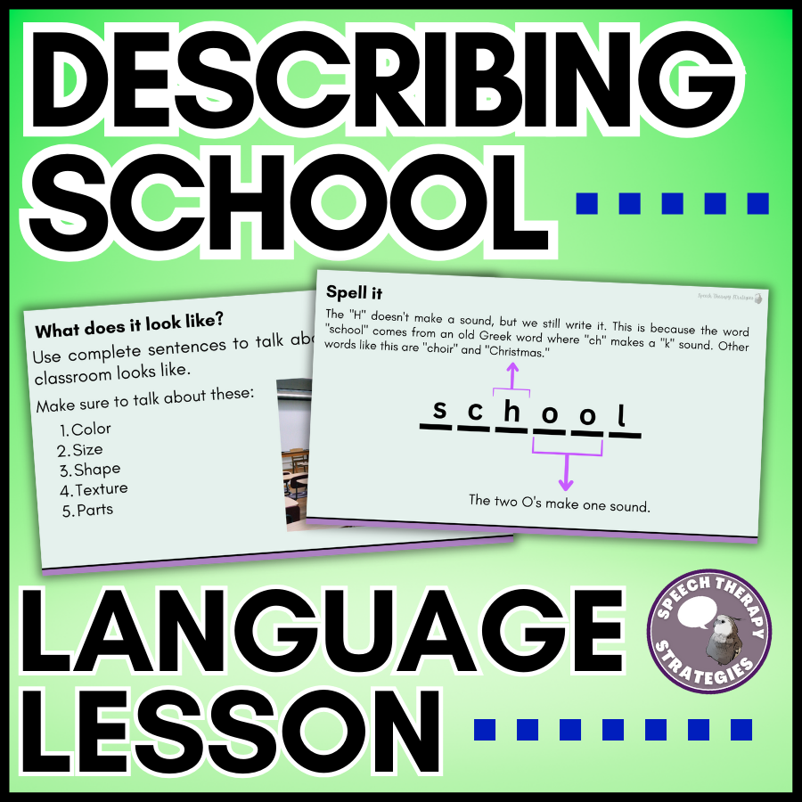 Describing School Vocabulary Lesson Plan Activity PowerPoint | Speech ...