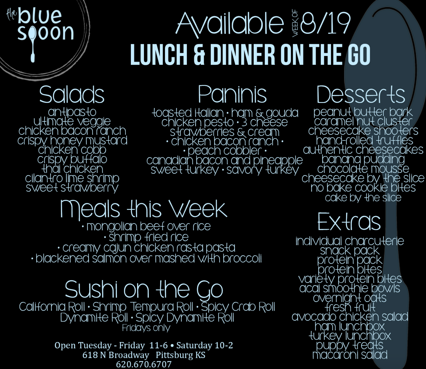 storefront — the blue spoon