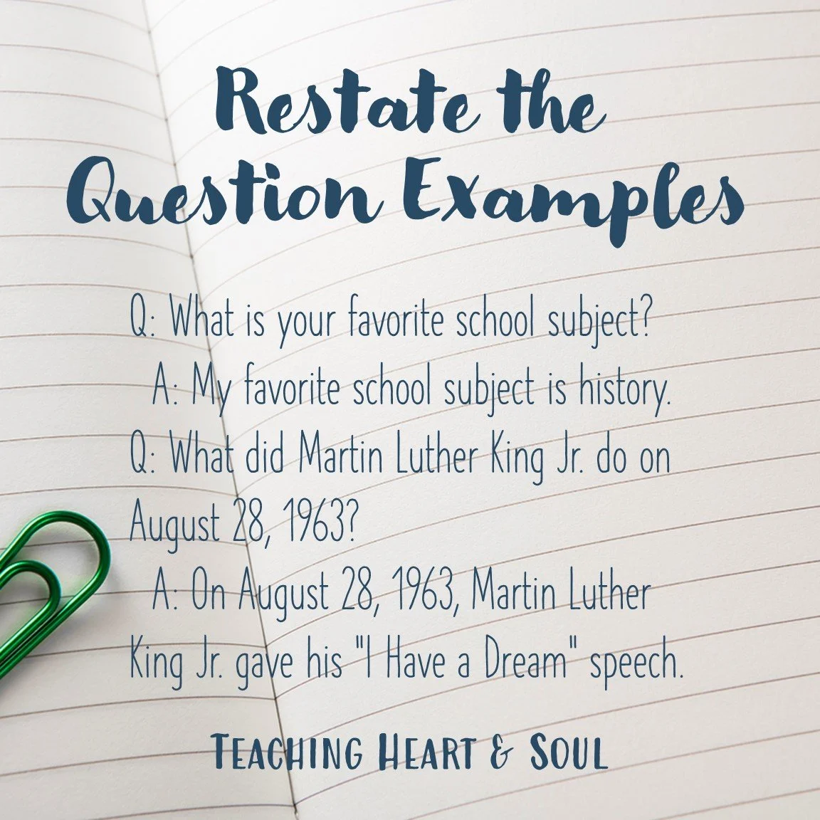 How to Practice Restating the Question — Teaching Heart & Soul