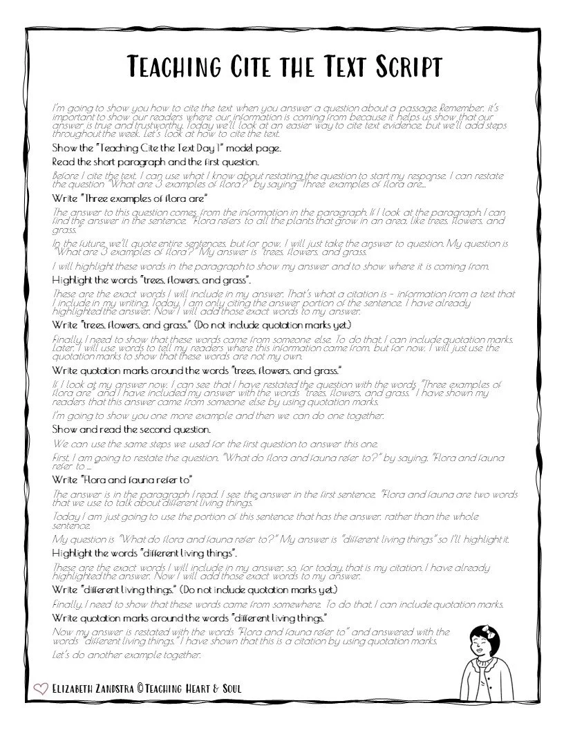 3rd Grade Writing Curriculum Process — Teaching Heart & Soul