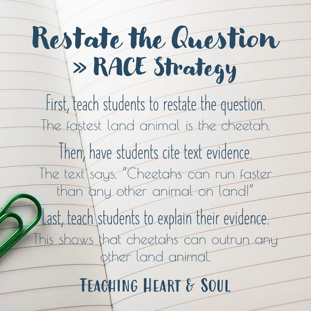 How to Practice Restating the Question — Teaching Heart & Soul