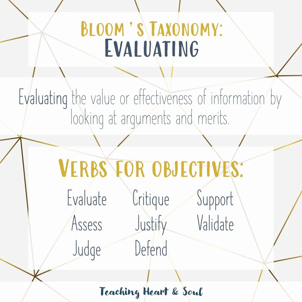 Using Bloom's Taxonomy in Learning Objectives — Teaching Heart & Soul