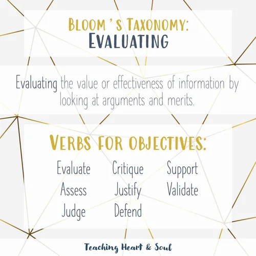 Using Bloom's Taxonomy in Learning Objectives — Teaching Heart & Soul