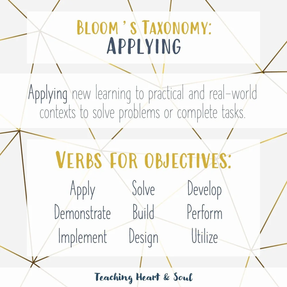 Using Bloom's Taxonomy in Learning Objectives — Teaching Heart & Soul