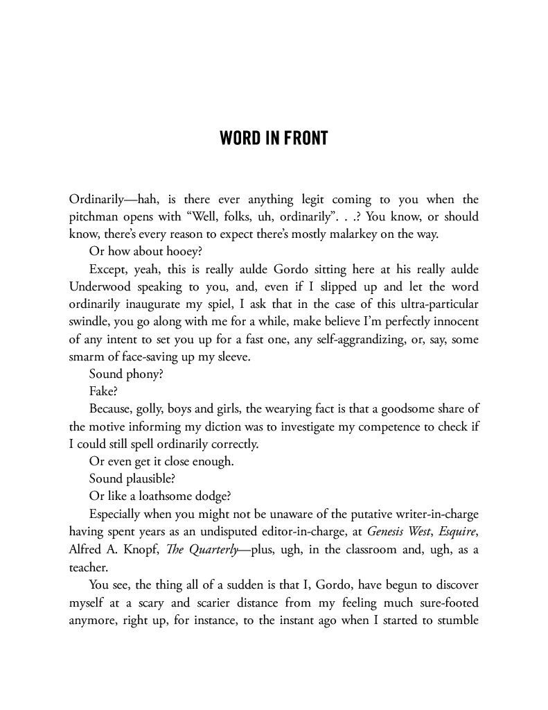 Death and So Forth by Gordon Lish — Dzanc Books