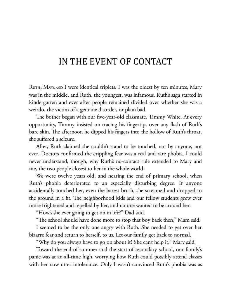 In the Event of Contact by Ethel Rohan — Dzanc Books