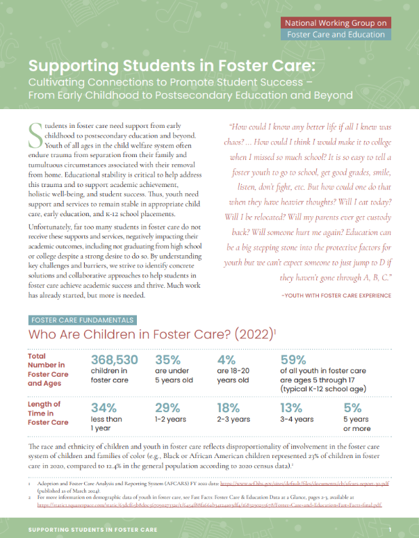 National Working Group — Legal Center for Foster Care & Education