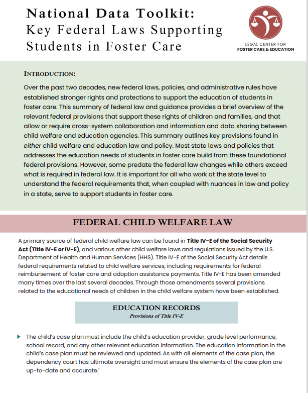 National Data Toolkit — Legal Center for Foster Care & Education