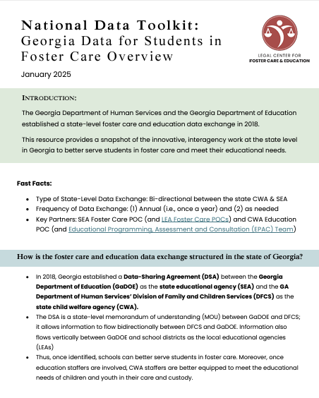 National Data Toolkit — Legal Center for Foster Care & Education