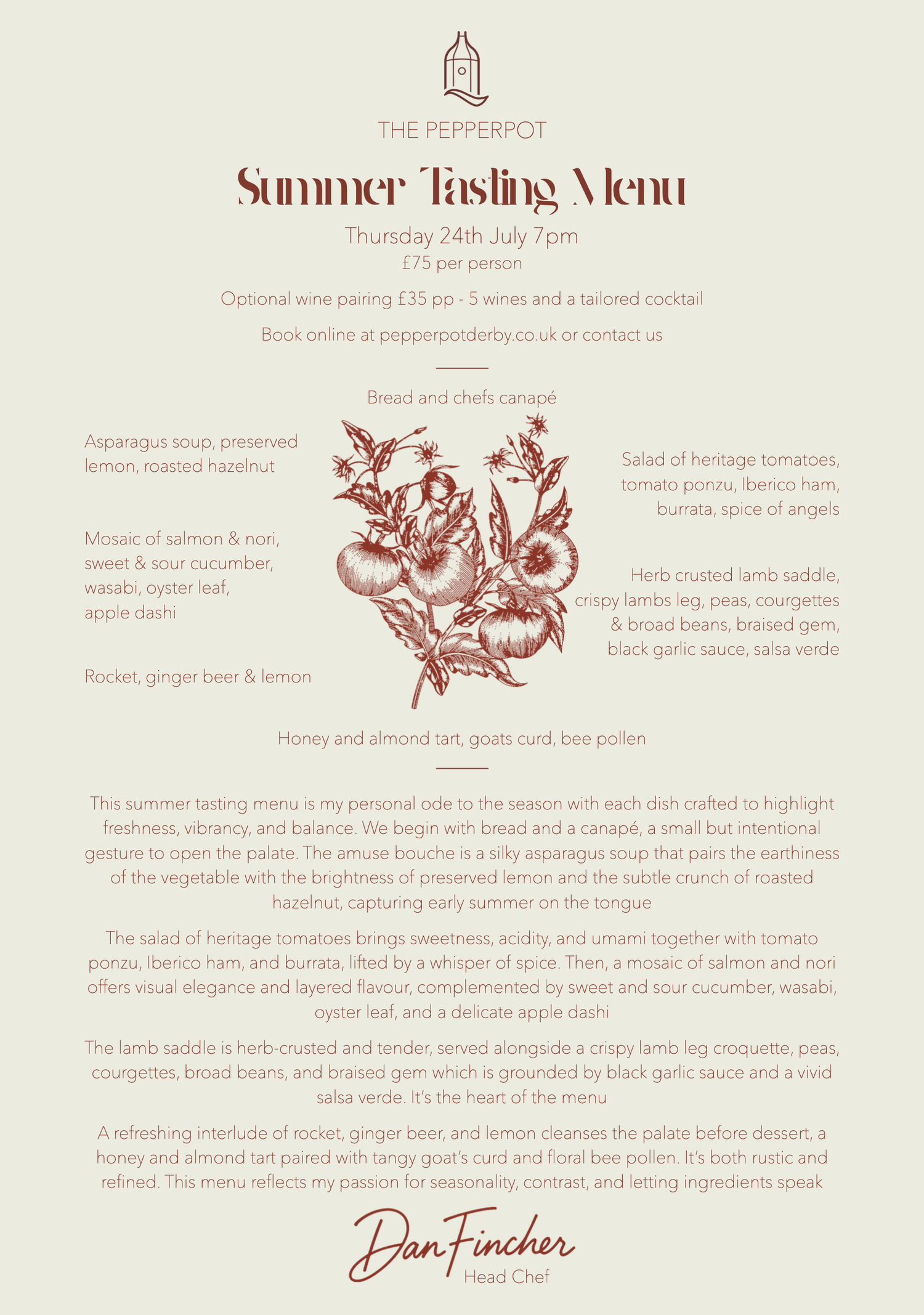 Menu — The Pepperpot Restaurant & Bar, Derby | AA Rosette Award Winning