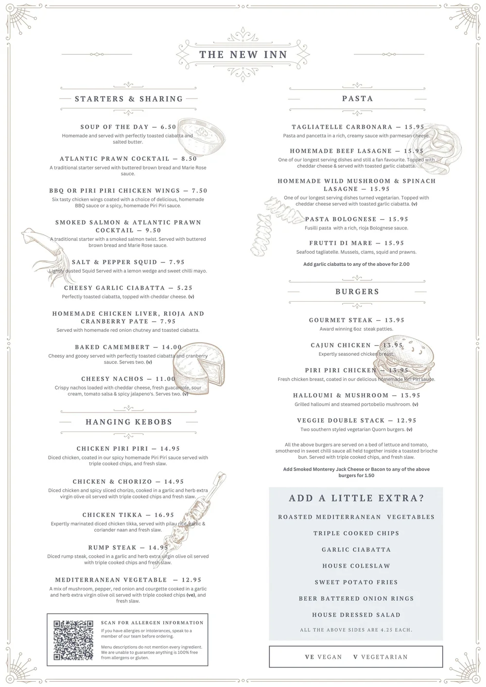 Main Menu — The New Inn Hotel & Restaurant