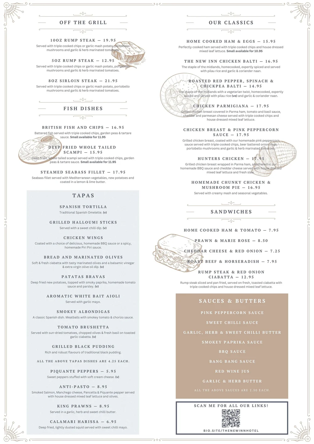Main Menu — The New Inn Hotel & Restaurant