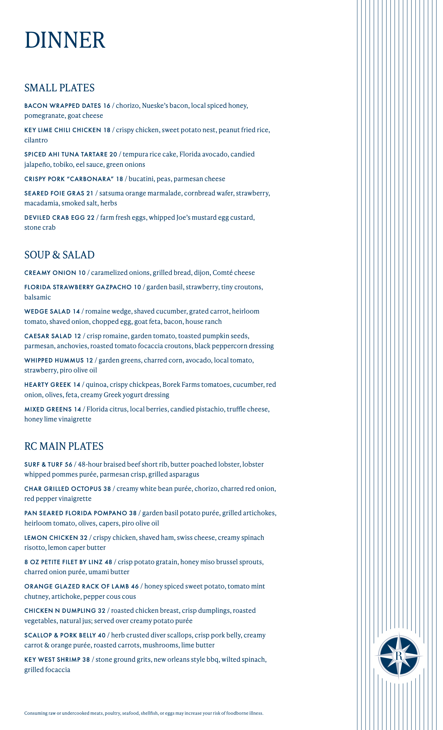 Menus — Residence Club