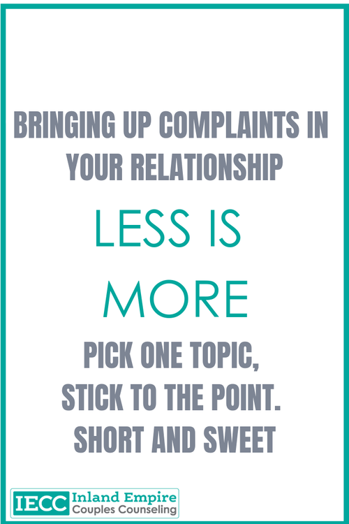 Bringing up complaints in your relationship: When less is more — IE ...