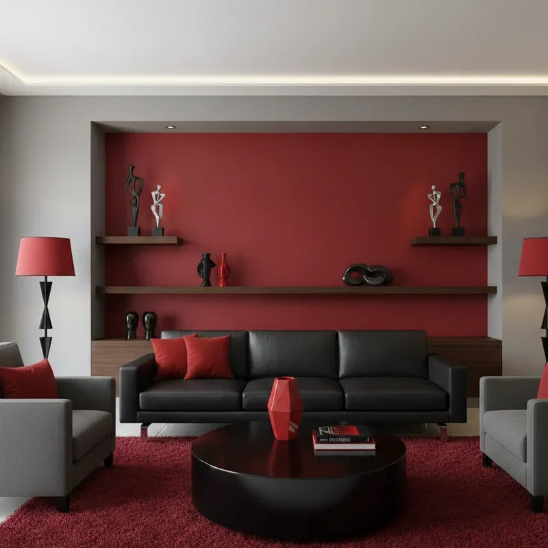 15 Red and Black Living Room Ideas for Bold Modern Style