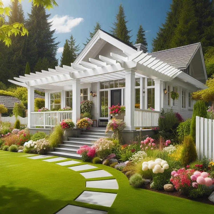 White Modern House Outside