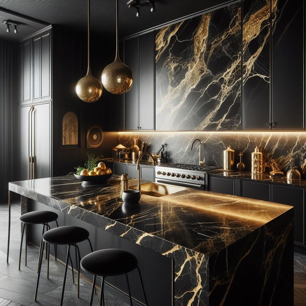 15 Luxurious Black and Gold Kitchen Ideas for Elegance