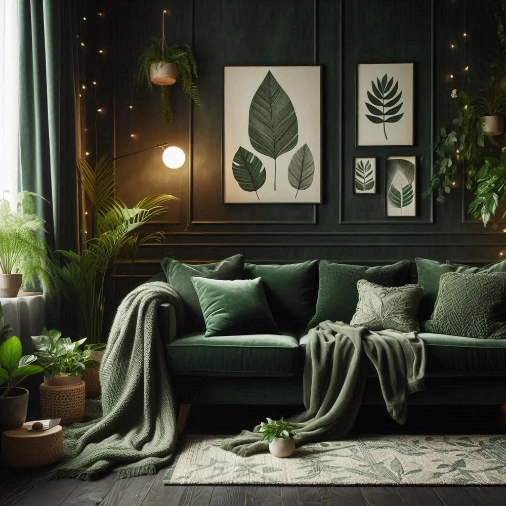 15 Forest Green Dark Green Living Room Ideas