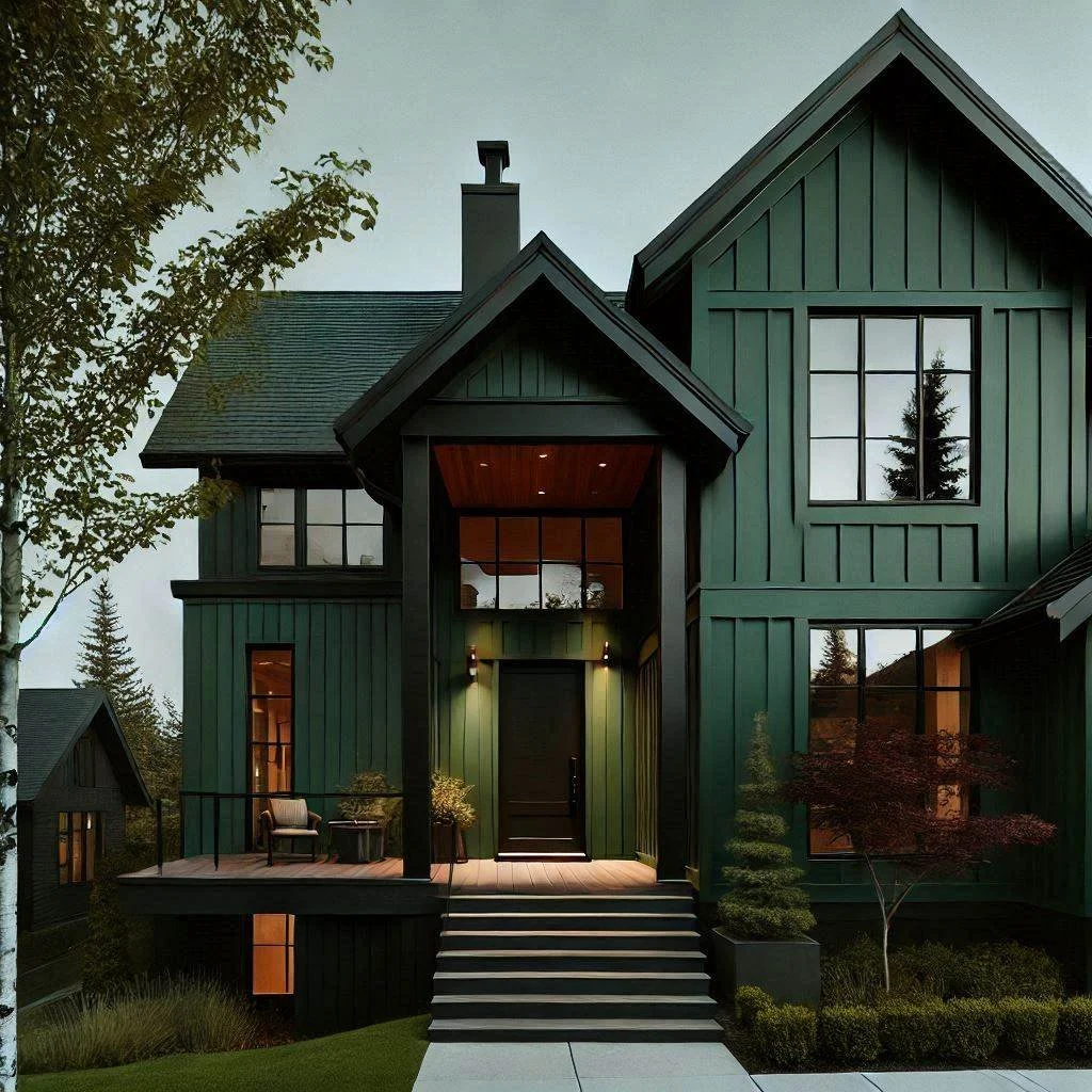 15 Dark Green House with Black Trim Ideas to Try