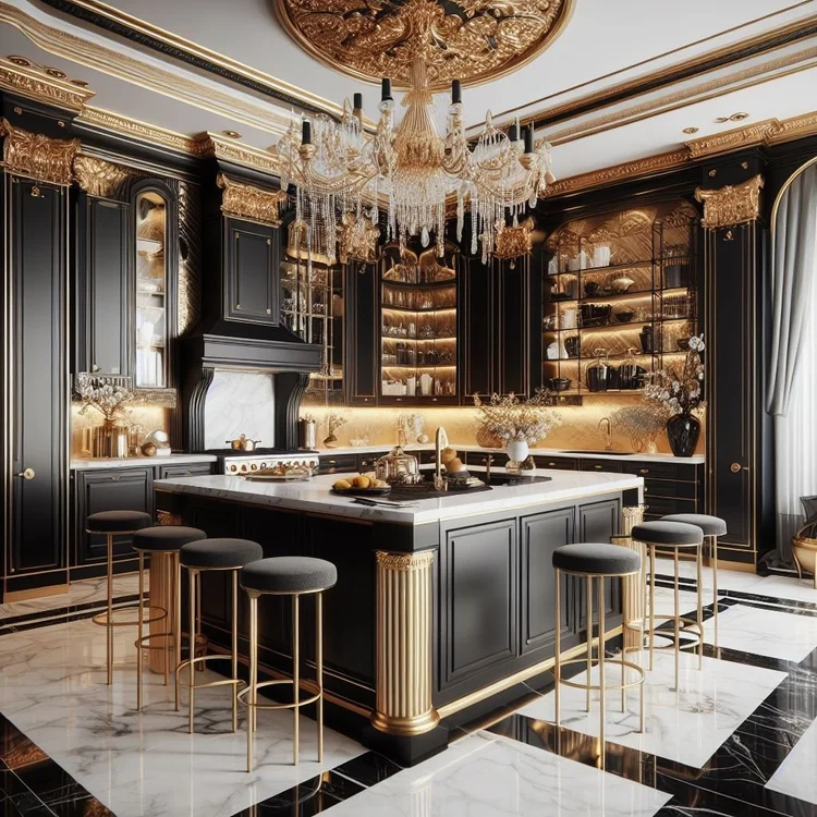 15 Luxurious Black and Gold Kitchen Ideas for Elegance