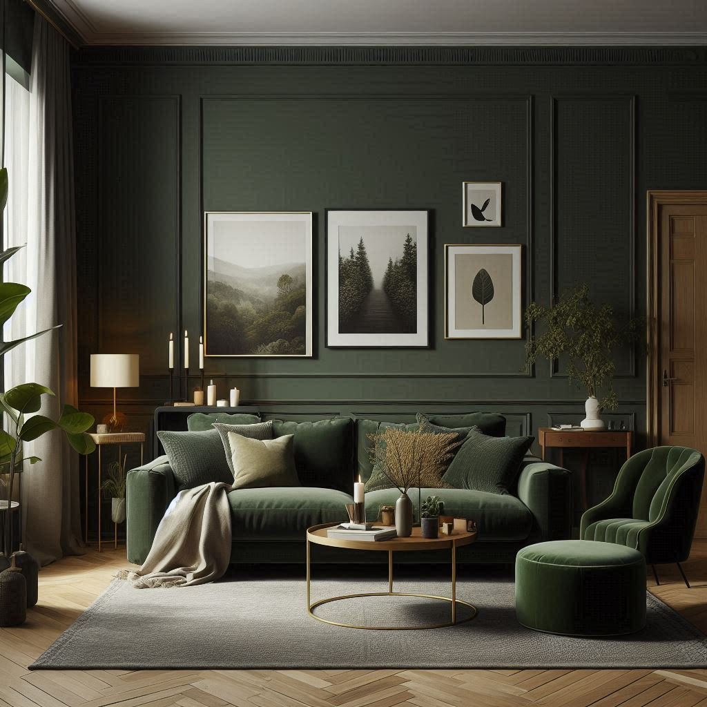 15 Forest Green Dark Green Living Room Ideas