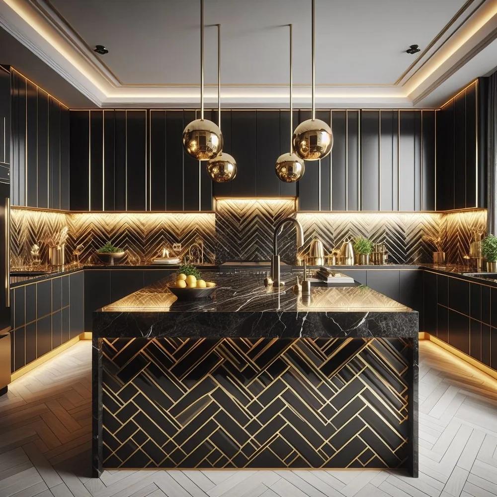 15 Luxurious Black and Gold Kitchen Ideas for Elegance