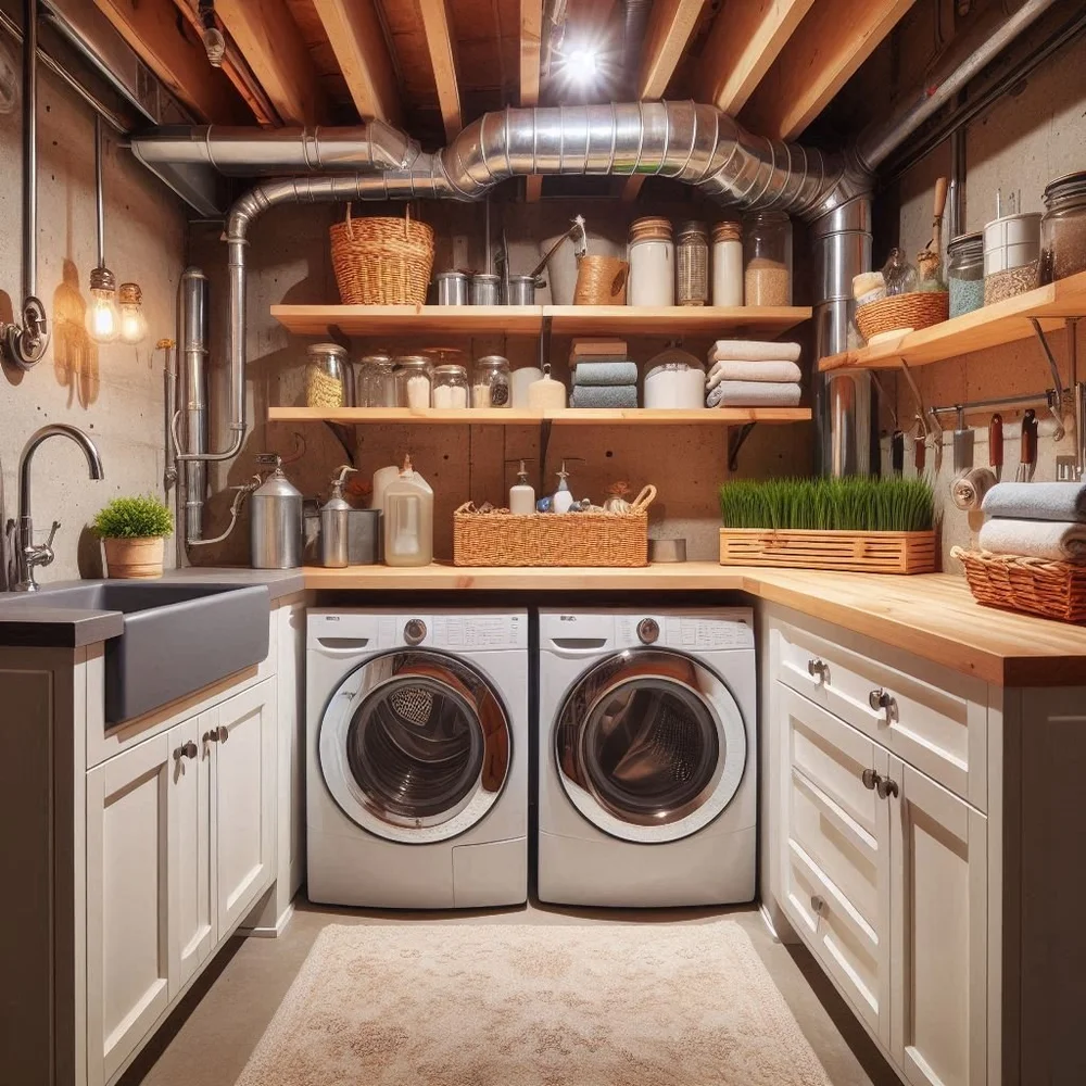 15 Basement Laundry Room Ideas to Maximize Space
