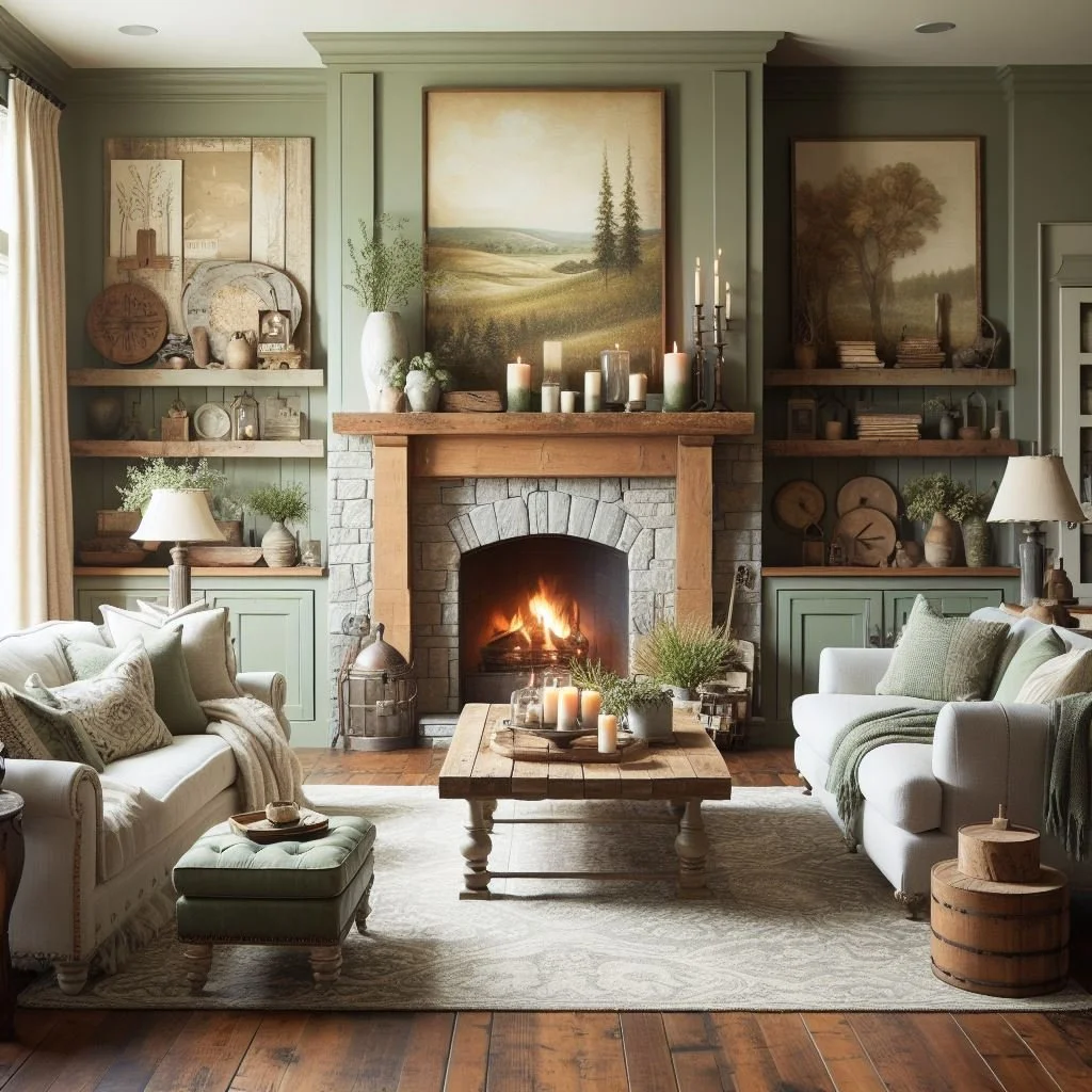 15 Cozy Rustic Sage Green Living Room Ideas