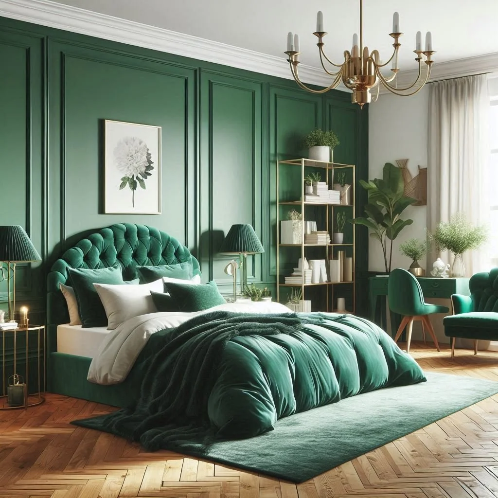 15 Stunning Emerald Green Bedroom Ideas