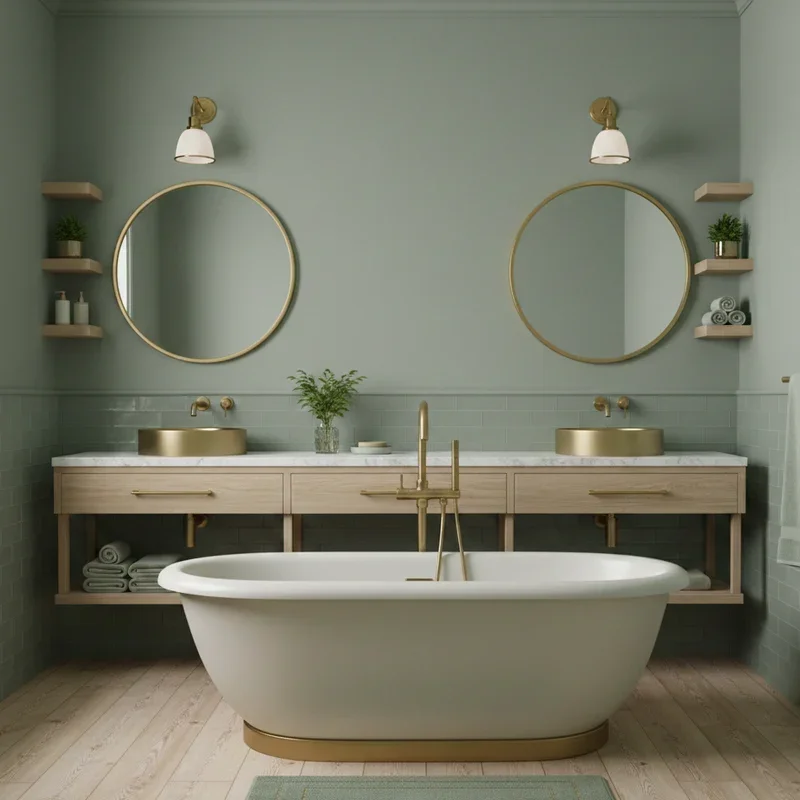 15 Green and Gold Bathroom Ideas for a Luxe Refresh