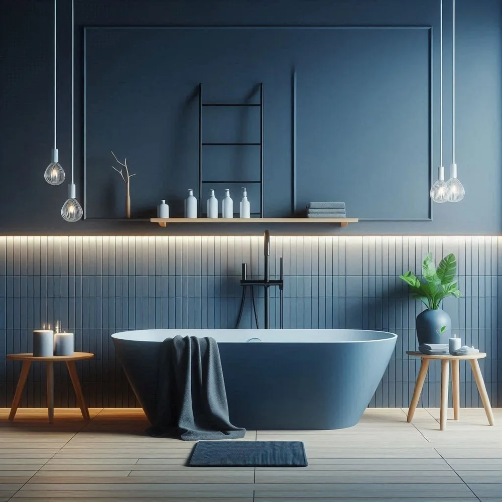 Navy Blue Bathroom Wall Panels