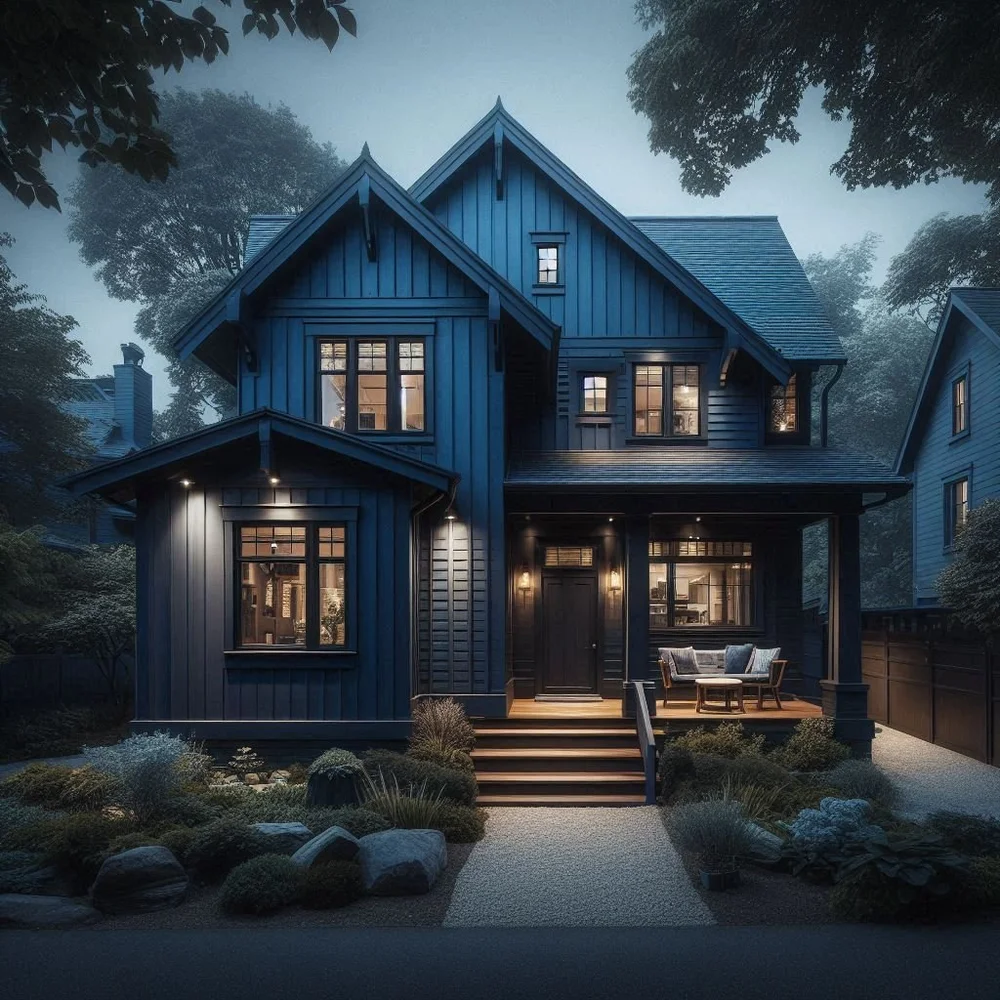 15 Creative Dark Blue House Ideas for Curb Appeal