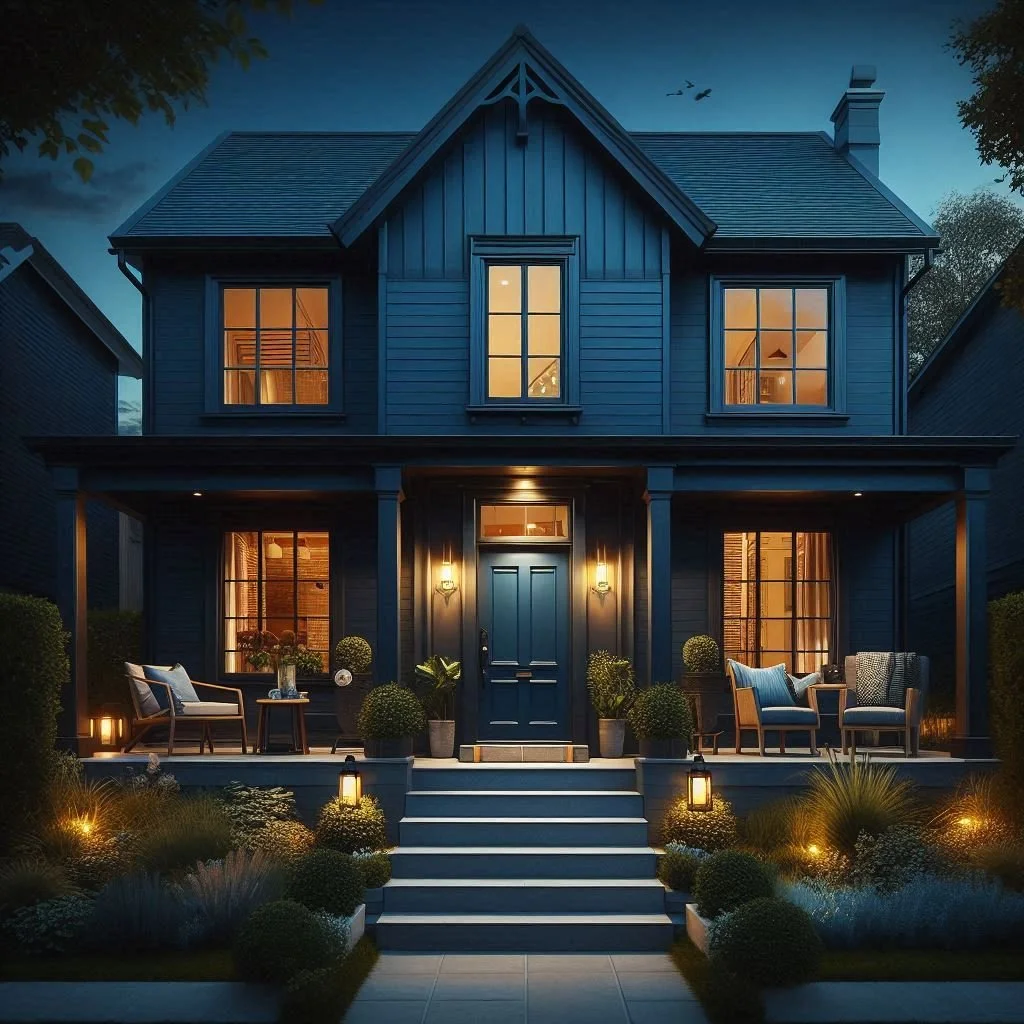 15 Creative Dark Blue House Ideas for Curb Appeal