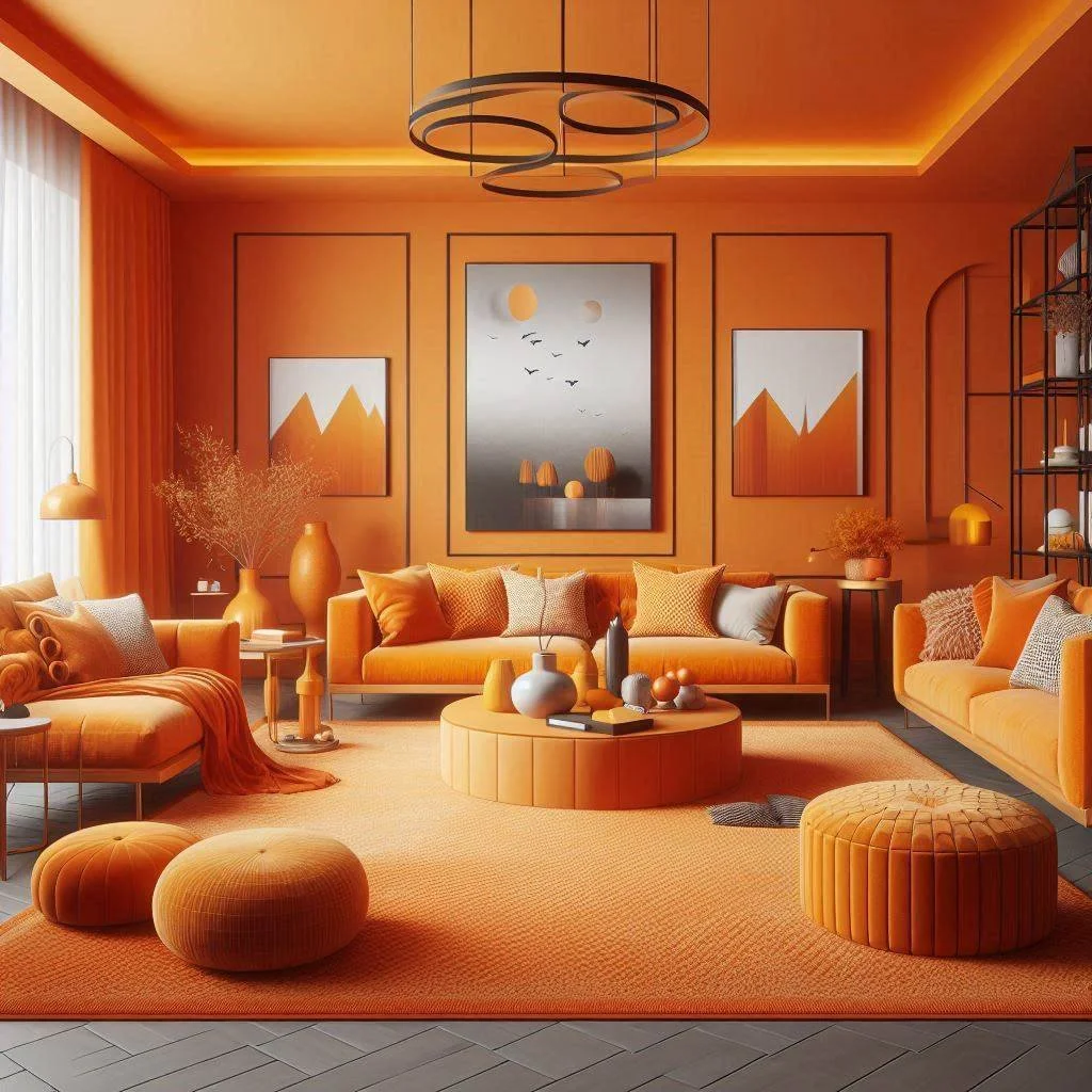 15 Orange Living Room Ideas for a Bold Statement
