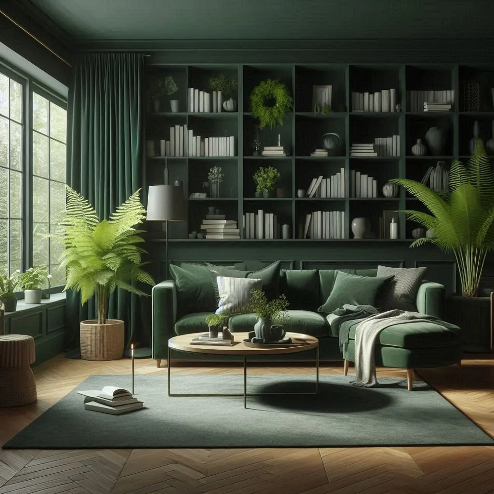 15 Forest Green Dark Green Living Room Ideas