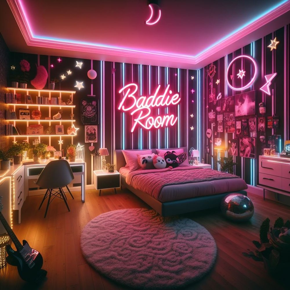 Baddie Aesthetic Rooms With Led Lights