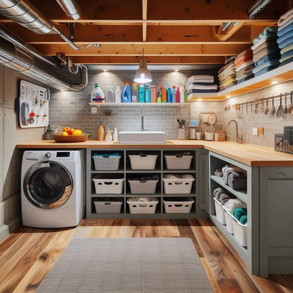 15 Basement Laundry Room Ideas to Maximize Space