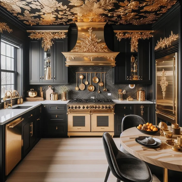 15 Luxurious Black and Gold Kitchen Ideas for Elegance