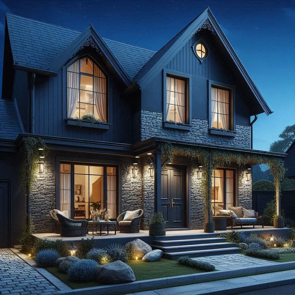 15 Creative Dark Blue House Ideas for Curb Appeal