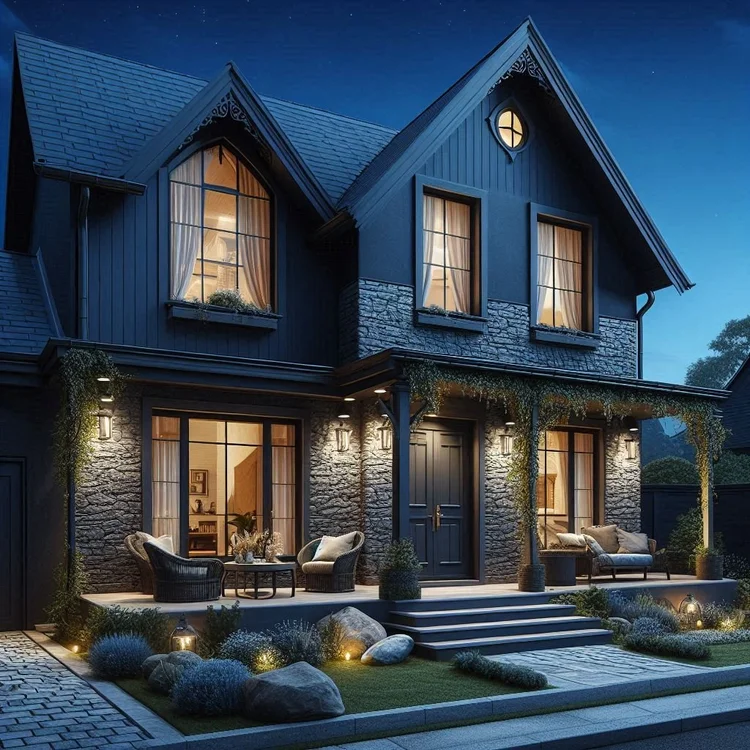 15 Creative Dark Blue House Ideas for Curb Appeal