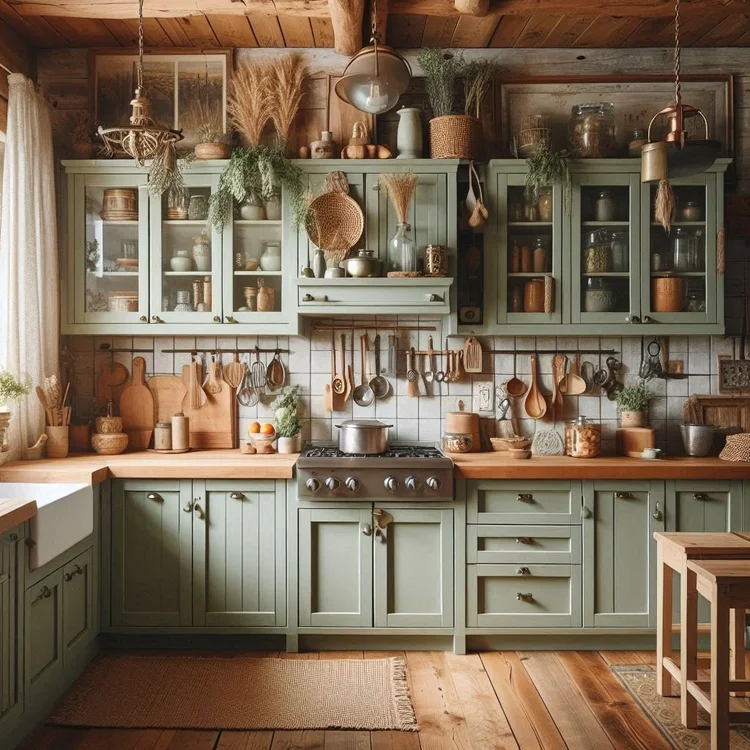 15 Rustic Sage Green Kitchen Cabinets Ideas for a Cozy Feel