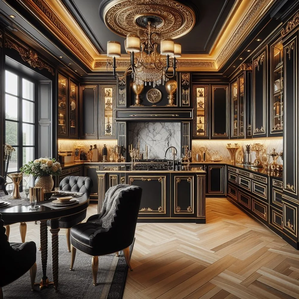 15 Luxurious Black and Gold Kitchen Ideas for Elegance