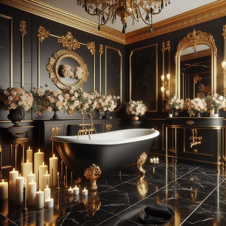 15 Luxurious Black and Gold Bathroom Ideas for Elegance