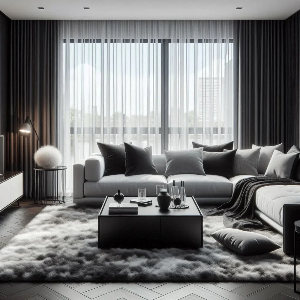 15 Black, White, and Grey Living Room Ideas