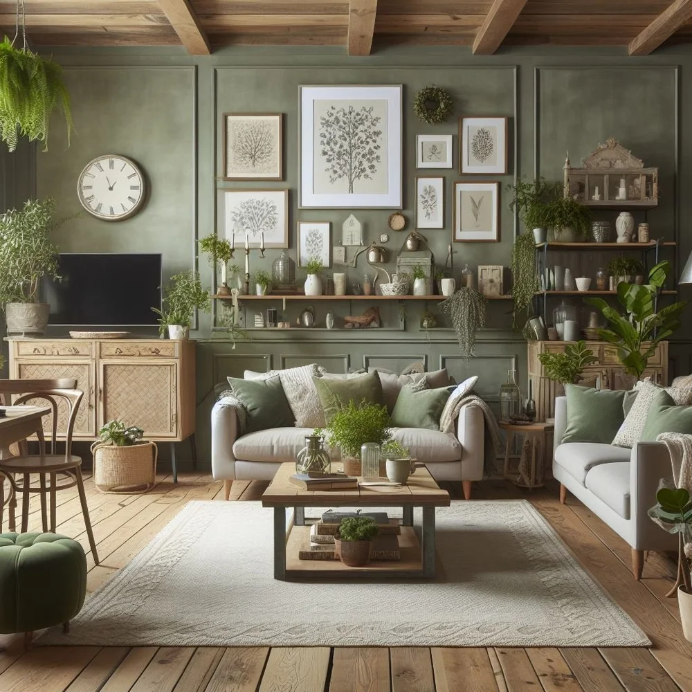 15 Cozy Rustic Sage Green Living Room Ideas
