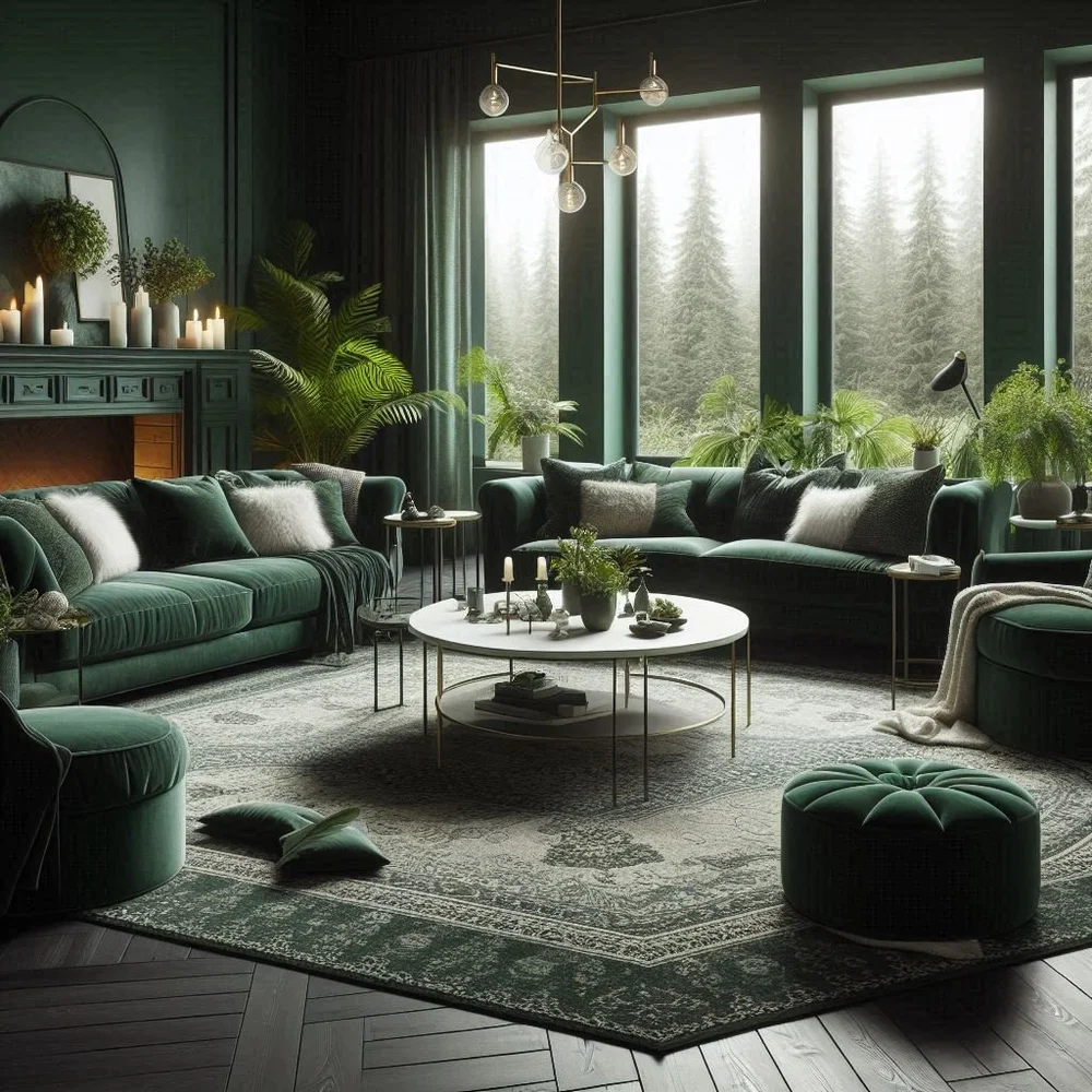 15 Forest Green Dark Green Living Room Ideas