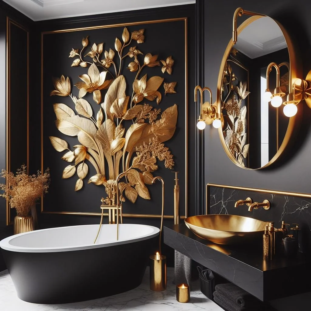 15 Luxurious Black and Gold Bathroom Ideas for Elegance
