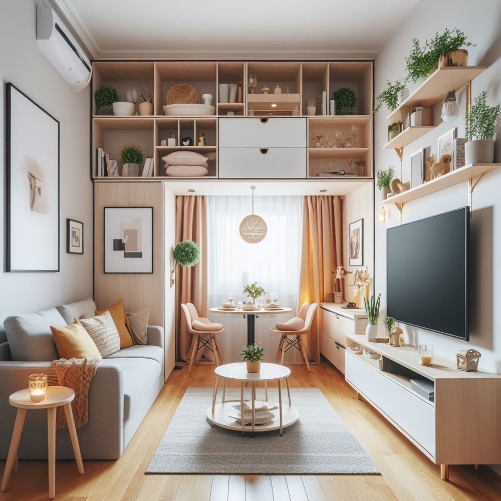 15 Small Living Room Ideas with TV and Dining Table