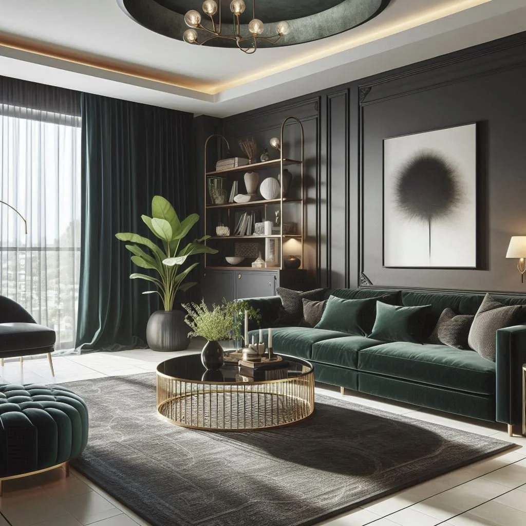 15 Modern Dark Green Living Room Ideas to Try