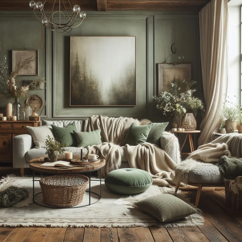 15 Cozy Rustic Sage Green Living Room Ideas